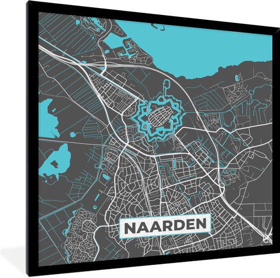 Fotolijst incl. Poster - Naarden - Plattegrond - Kaart - Stadskaart ...