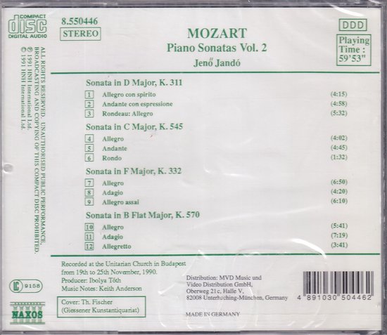 Piano Sonatas 2 - Wolfgang Amadeus Mozart - Jenö Jandó, Jeno Jando | Muziek | bol