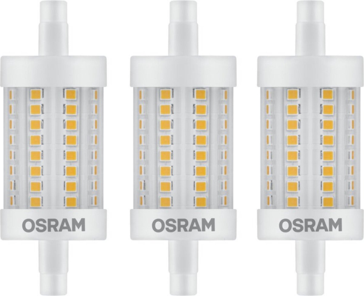 Osram LED R7S Staaflampen 78 mm - Warm wit licht - 6.5W vervangt 60W - 3PACK | bol