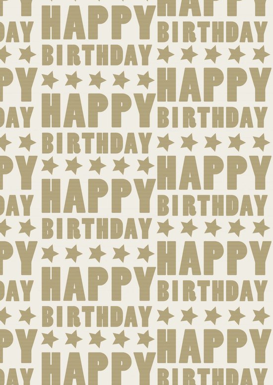 Inpakpapier Kraft Cadeaupapier Happy Birthday- Breedte 30 cm - 250m ...