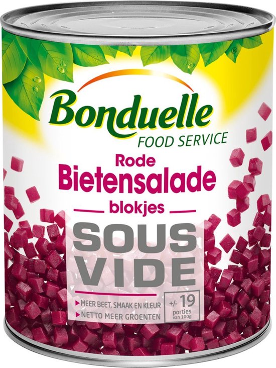 Bonduelle Sous vide Rode bietensalade blokjes - Blik 4 liter | bol