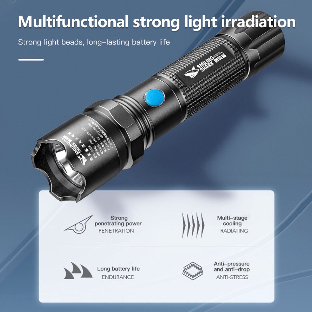 Zacro LED Zaklamp - Militaire zaklamp - 90000 Lumen - Oplaadbaar - Waterdicht-3 Modi -... | bol.com