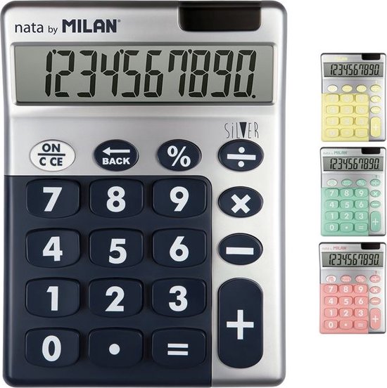 Milan rekenmachine 10 digit silver | bol