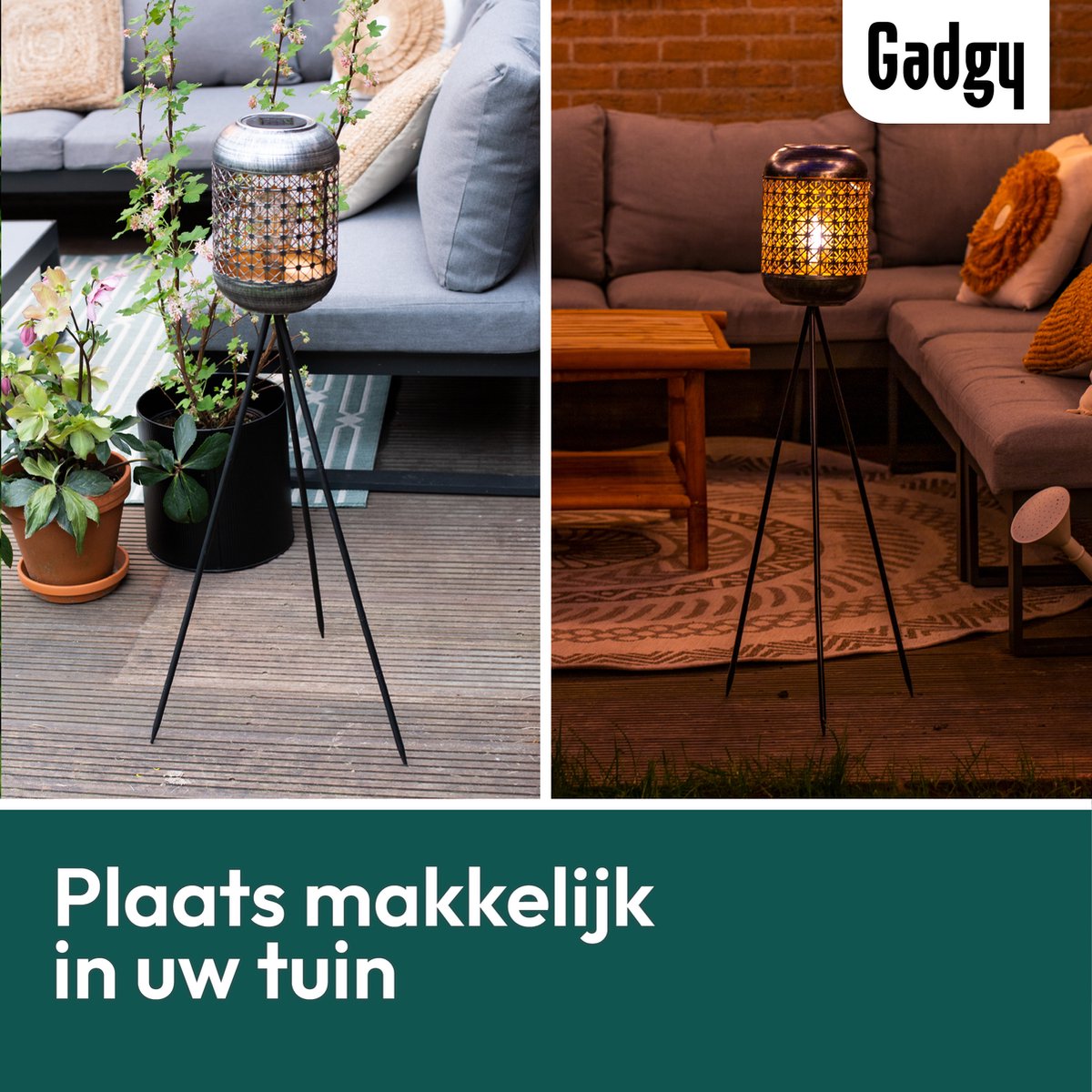 Gadgy Solar Tuinverlichting Staande Lamp Terras - Buitenlamp Zonne ...