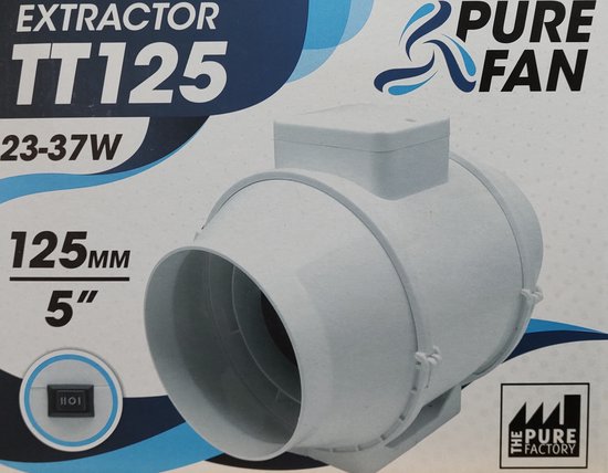 The Pure Factory Pure Fan Extractor TT 125 - 220-280 m³ - 37W - 125 mm ...