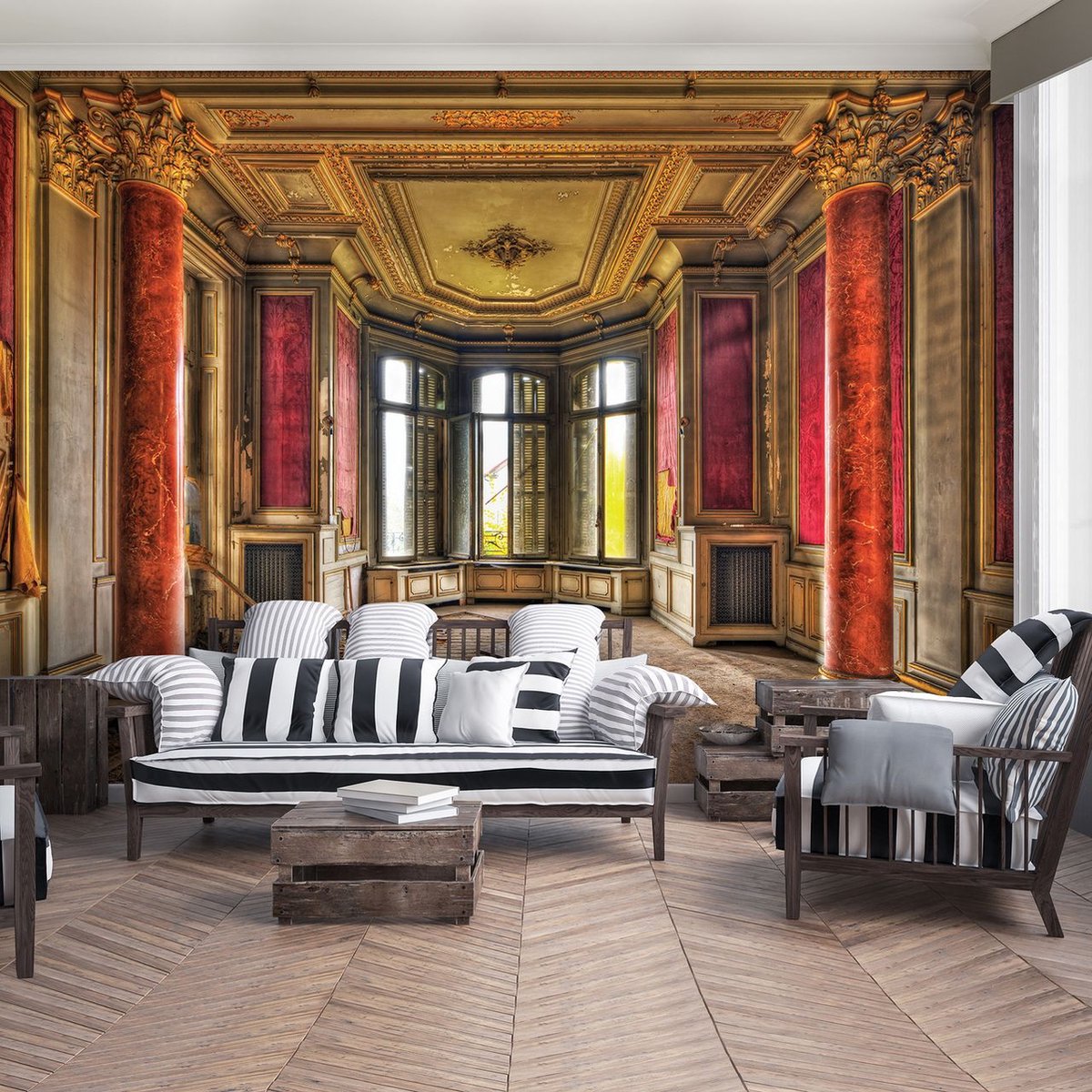 Fotobehang - Vlies Behang - Oud Verlaten Industrieel Gebouw - Ruïne ...