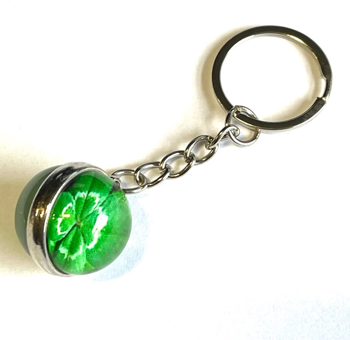 Klaver vier - sleutelhanger - Knikker sleutelhanger - Geluk ...