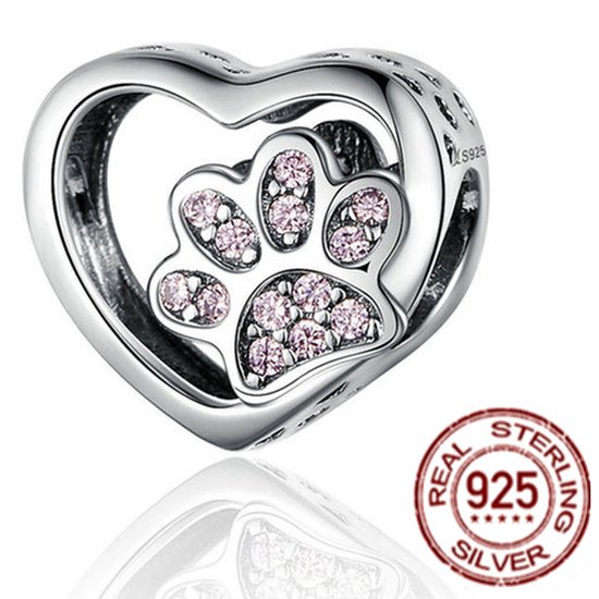 Bedel Hond Roze - Geschikt voor Pandora Armband - Pandora Bedels voor ...