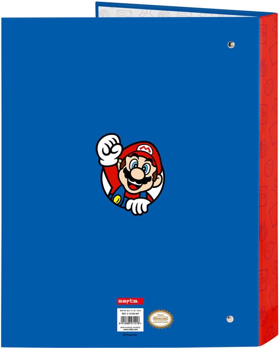 Ringmap Super Mario Rood Blauw A4 (26.5 x 33 x 4 cm) | bol.com