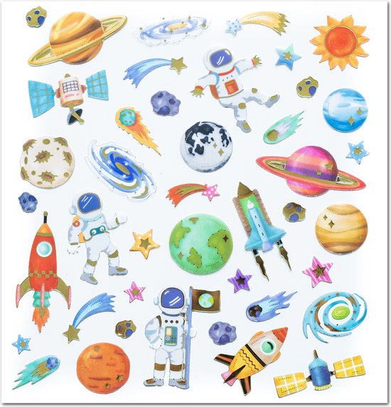 Stickervellen Fastfood & Ruimte met Goudfolie en Glitters - Luxe Kinder ...