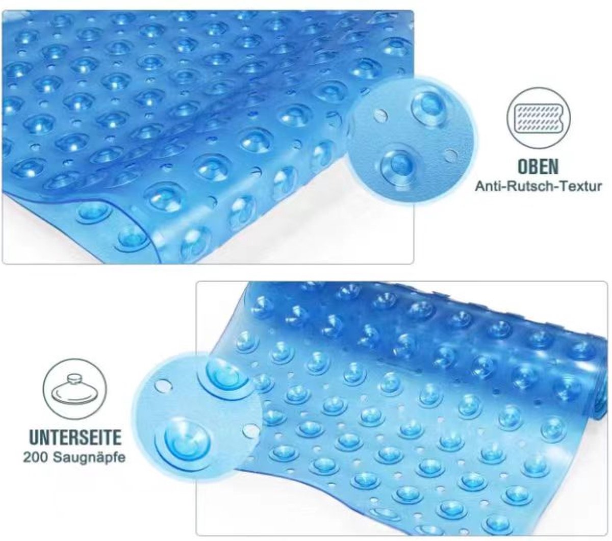 Antislip Douchemat - Bad Mat - Badkuip Anti-Slip BPA Vrij - Antislip ...