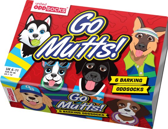 Oddsocks Honden Go Mutts Herensokken Mismatched 39-46 | bol