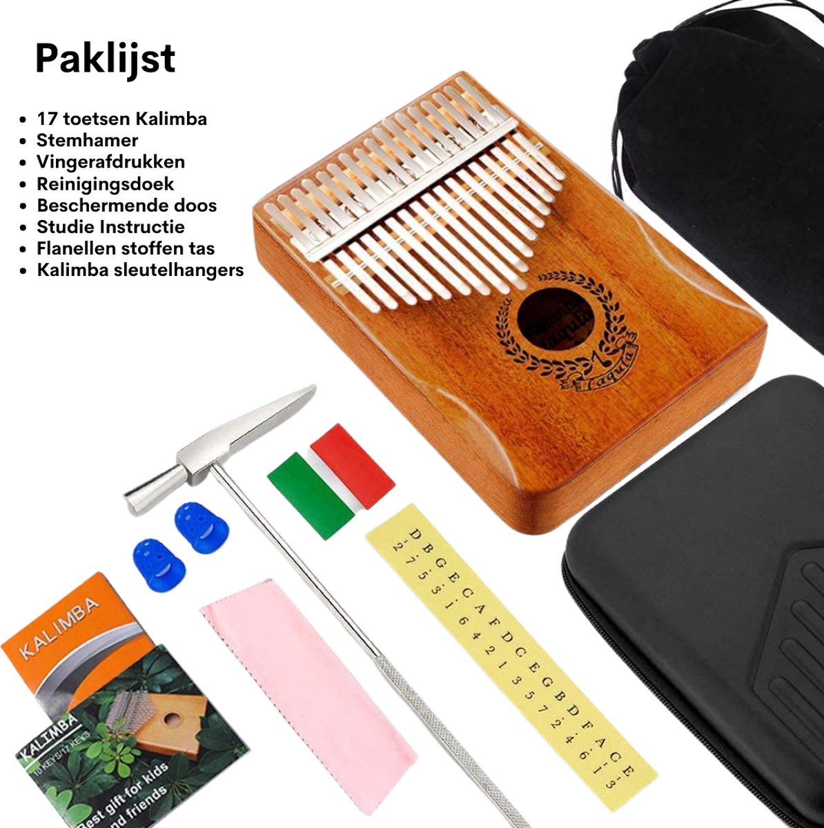 Kalimbas - 17 Toetsen Duimpiano - Draagbare Mbira Sanza - Vingerpiano ...