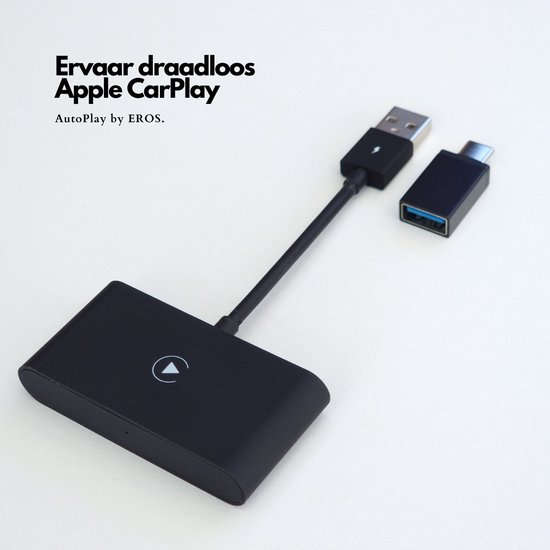 EROS. AutoPlay x Apple | Ervaar draadloos Apple CarPlay | Zwart | Plug ...