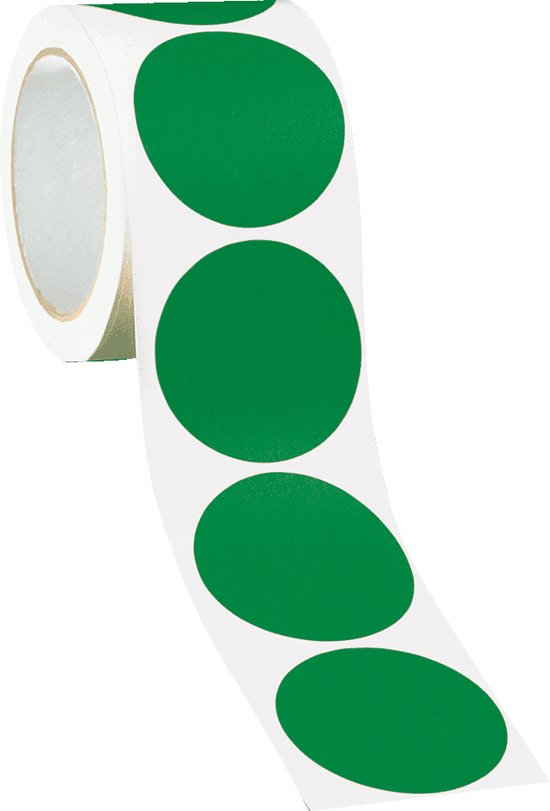 Vloermarkeringsstippen op rol, groen 90 mm - 340 stuks op rol | bol.com