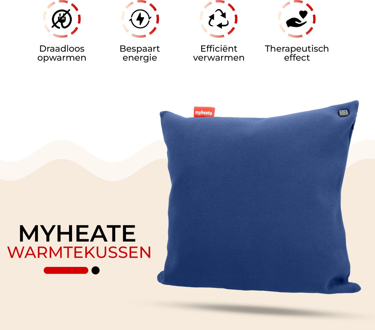 Myheate Warmtekussen - Warmtekussen Oplaadbaar - Elektrisch - Infrarood ...