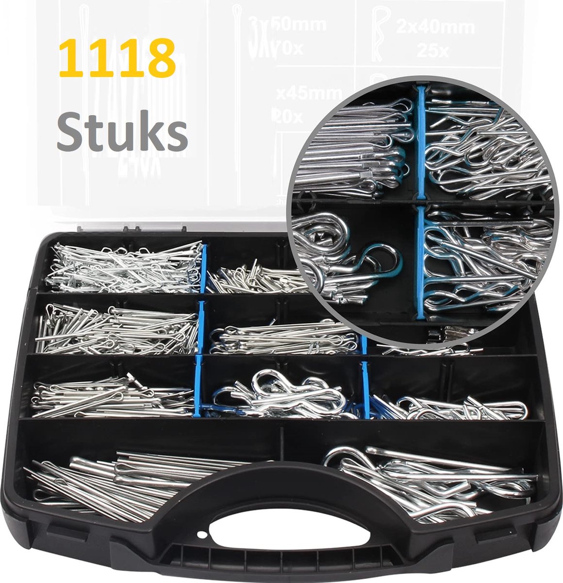 CCLIFE - Set van 1118 - Splitpennen - R-Clip van Koolstofstaal en ...