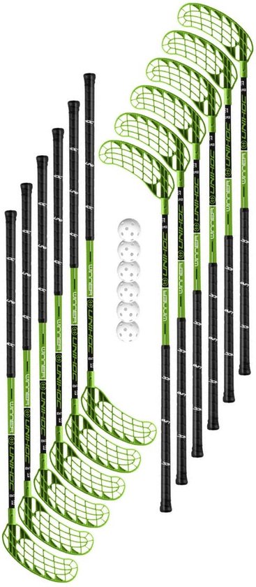 Floorball Set Unihoc Winner Flex 12 Sticks + 6 Ballen | bol