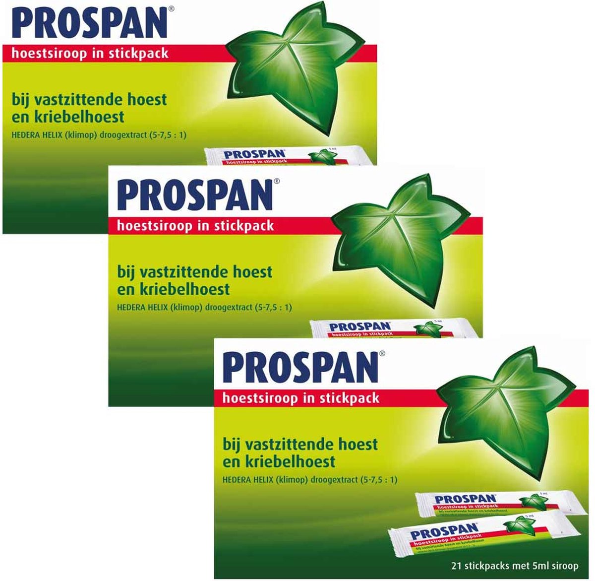 3x Prospan Hoestsiroop Sticks 21 sachets | bol.com