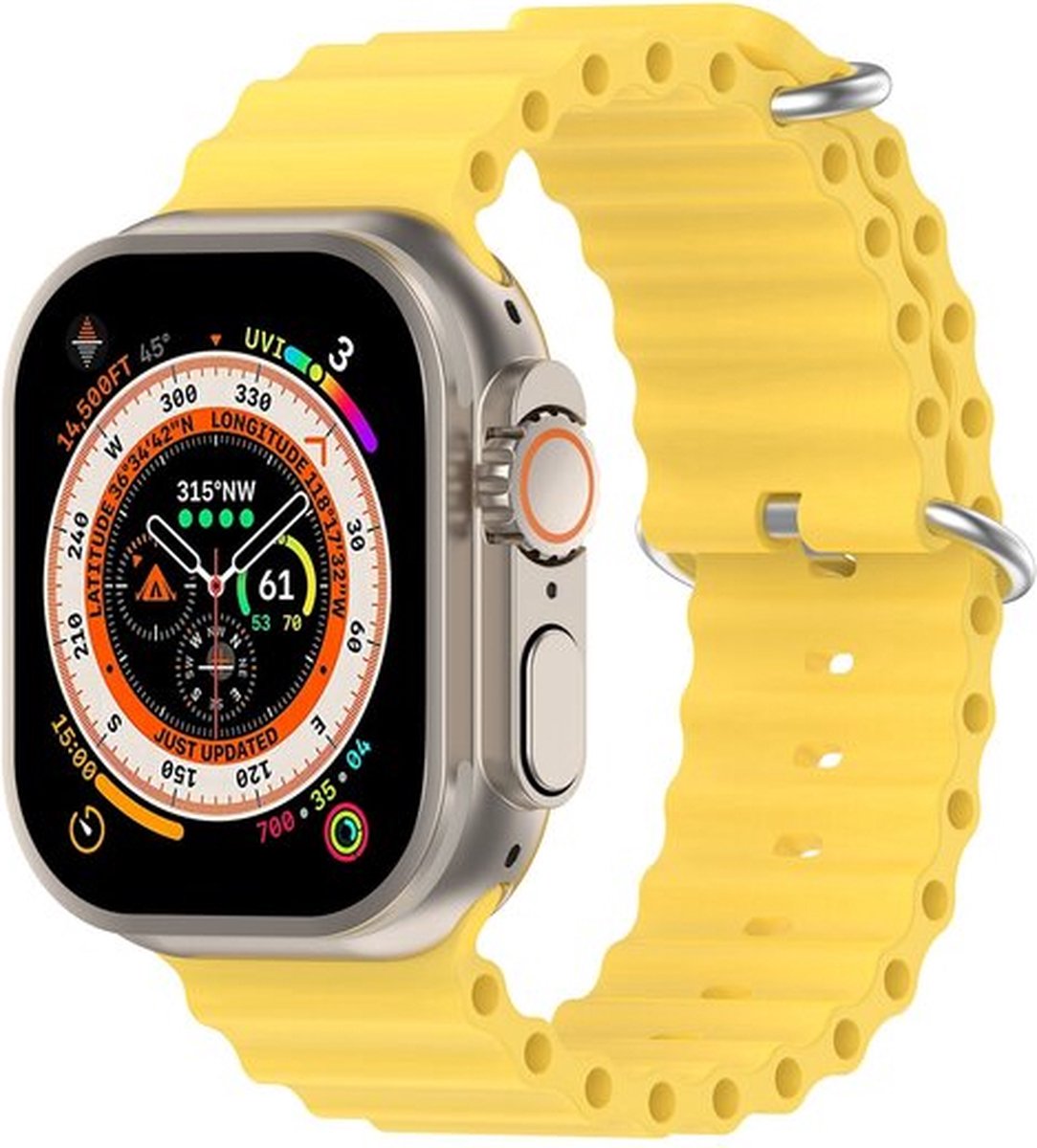 Smartwatchbandje Ocean Geel - Geschikt voor Apple Watch bandje 42 / 44 ...