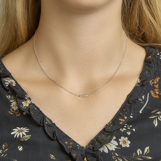 Zilveren collier met balkje - 1324657 - balkje collier - zilver | bol