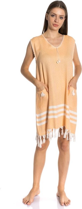 Lubna Home Strand Tuniek-Strandjurkje-Beach Dress oranje-LARGE | bol
