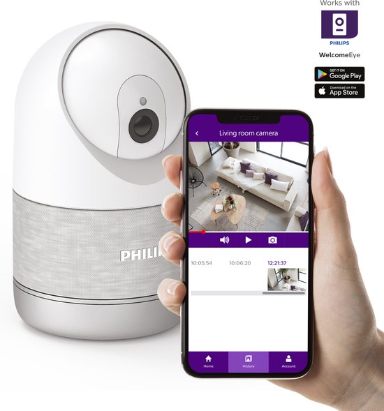 Philips WelcomeEye Look - Gemotoriseerde binnencamera met autotracking ...