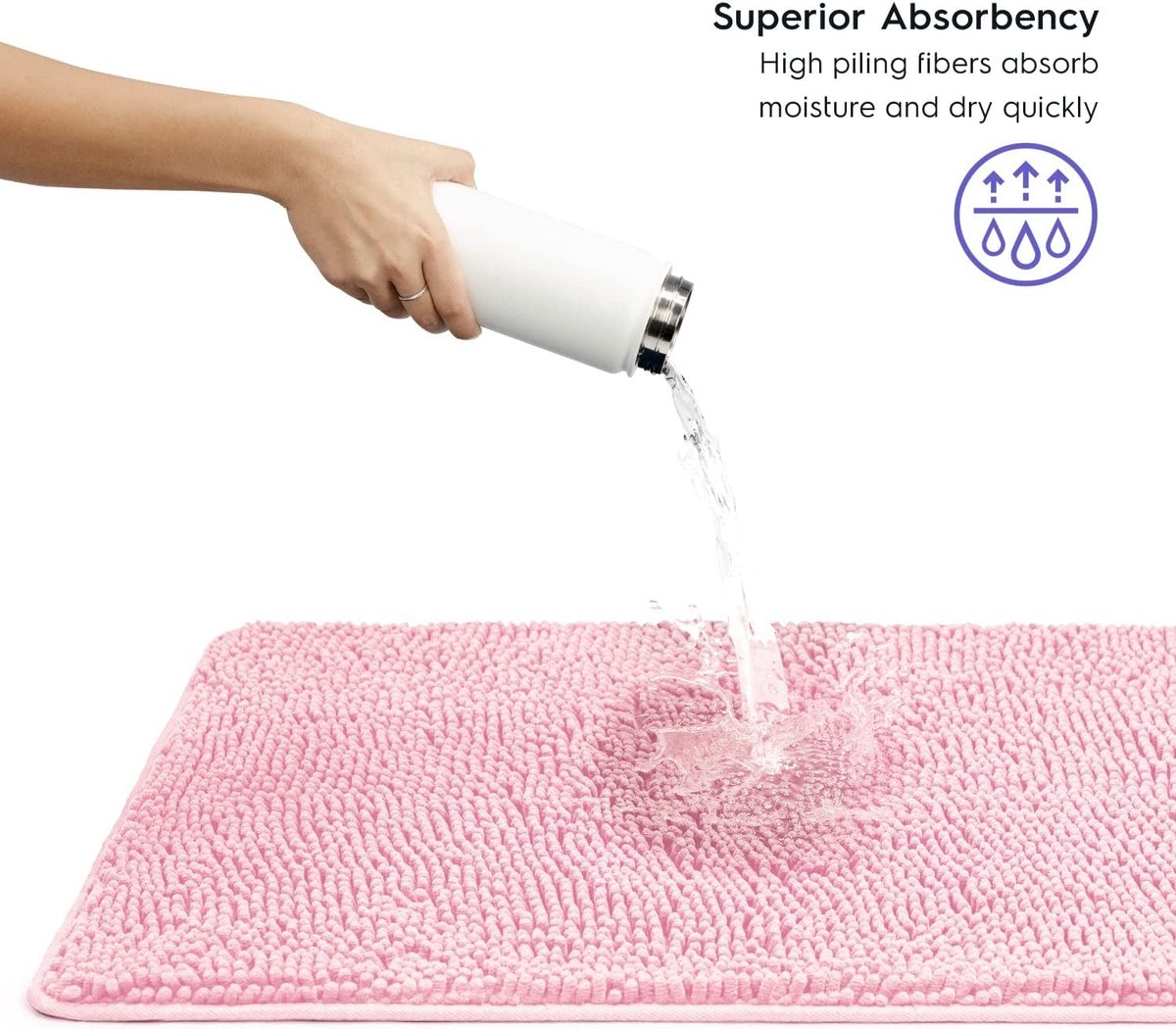 Badmat Absorberend - 80x50cm - Badkamer - WC mat - Douchemat - Roze ...