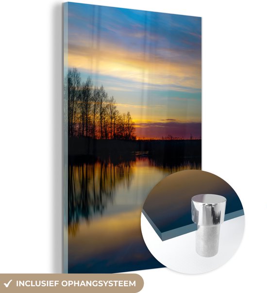 Glasschilderij - Kamer decoratie - Avond - Lucht - Natuur - Water ...