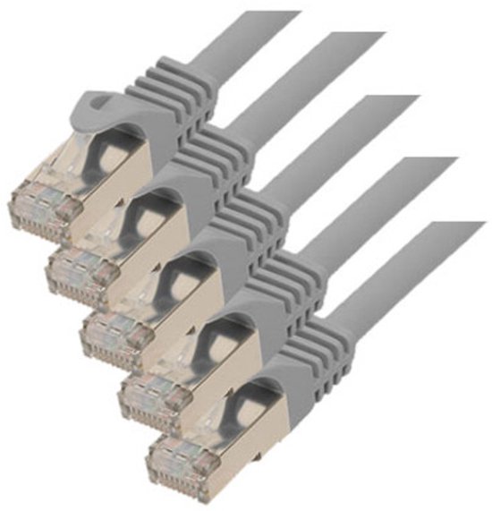 S/CONN RJ45-RJ45, m-m, 5m netwerkkabel Grijs Cat7 S/FTP (S-STP) | bol