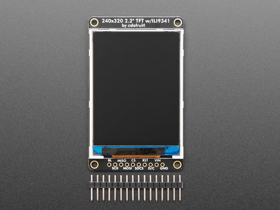 2.2" 18-bit color TFT LCD display with microSD card breakout - EYESPI ...