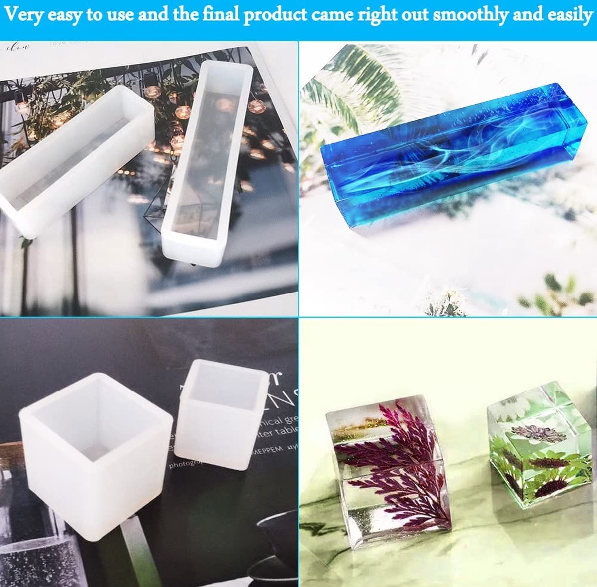 11 Stks Hars Mallen, FineGood Epoxy Hars Mallen Siliconen Vierkante Bal ...