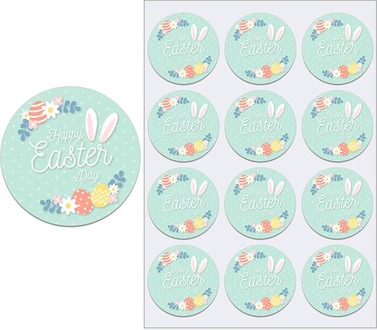 Paas Sticker - Sluitsticker - Sluitzegel Pasen - Happy Easter - Eieren ...