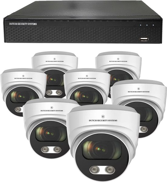 Draadloze beveiligingscamera set - 7x Dome camera - UltraHD 4K - Sony ...