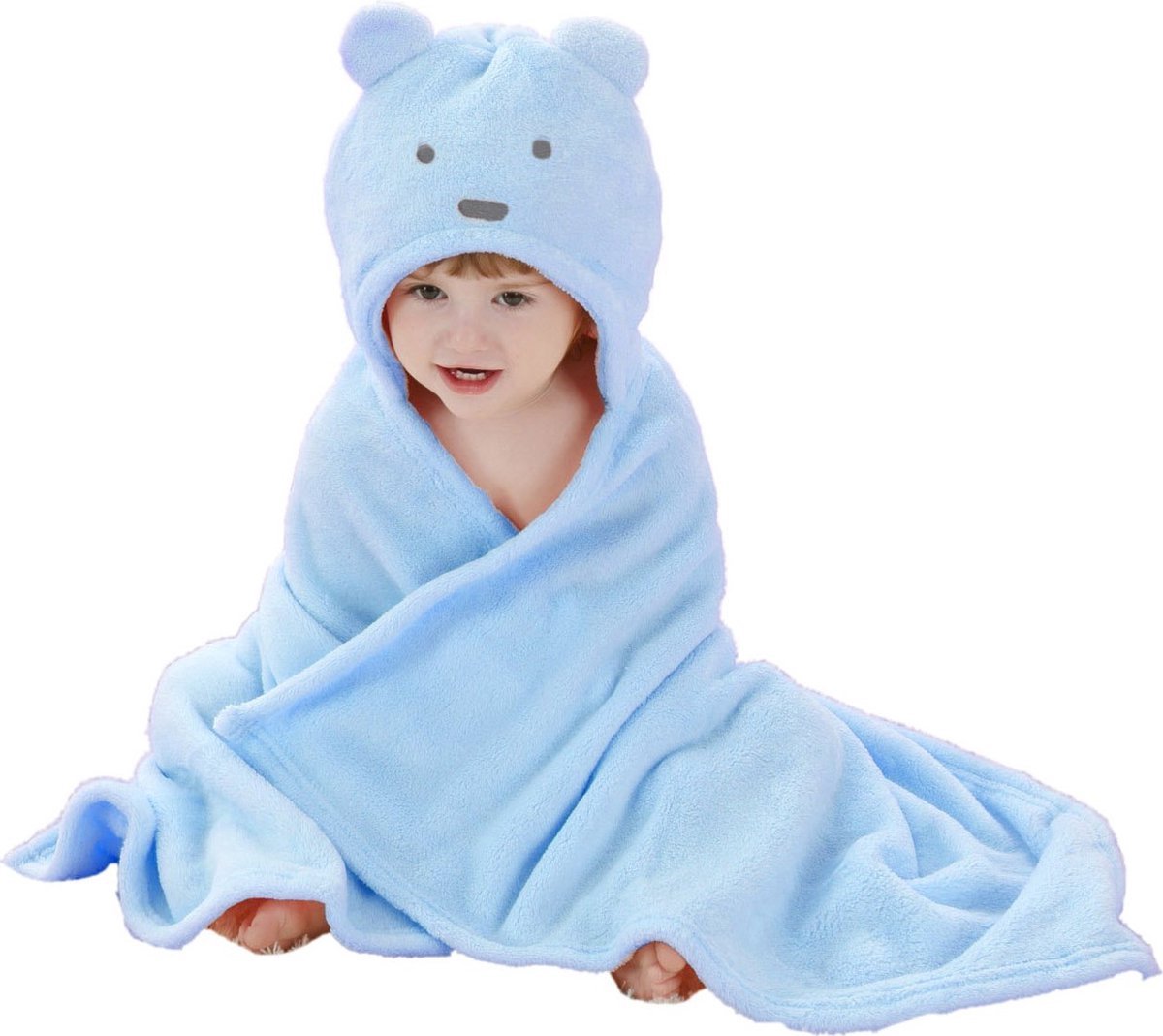 Multifunctionele Baby fleecedeken met capuchon Ijsbeer | Badcape baby ...