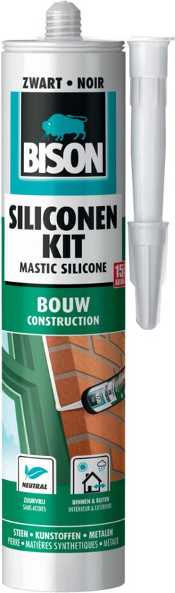 Bison Siliconenkit Bouw Koker - Zwart - 310 ml | bol