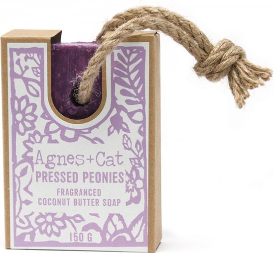 zeep aan touw - pioenrozen - 150 gram - agnes&cat | bol