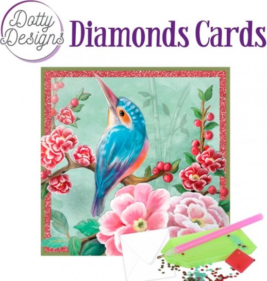 Diamond painting kaart Dotty Designs Diamond Cards - Kingfisher | bol.com