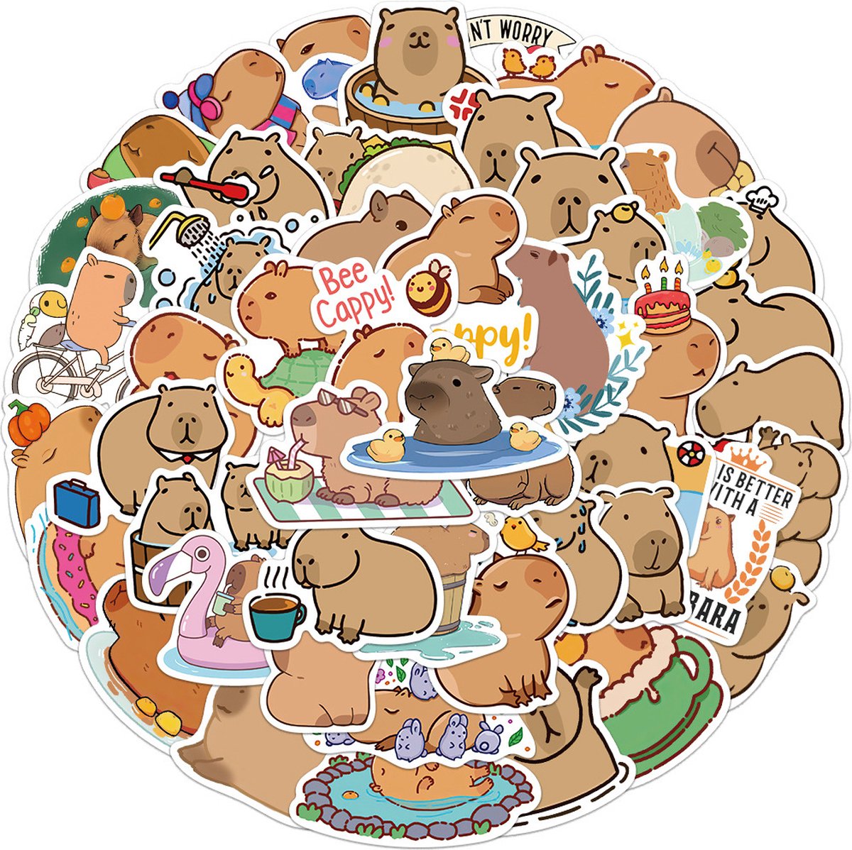 Capybara Stickers 50 Stuks - Dieren Stickers - Laptop Stickers ...