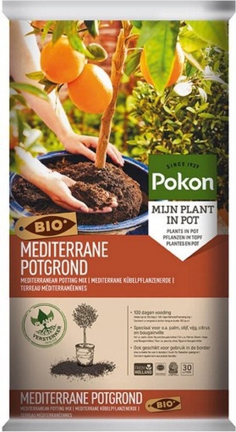 Pokon Bio Mediterrane Potgrond - 30L - Biologische potgrond - 100 dagen ...