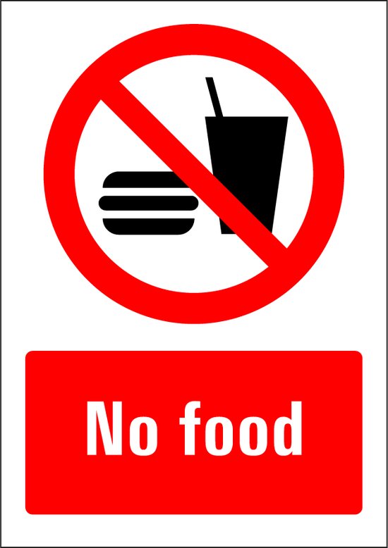 No food sticker 210 x 297 mm | bol
