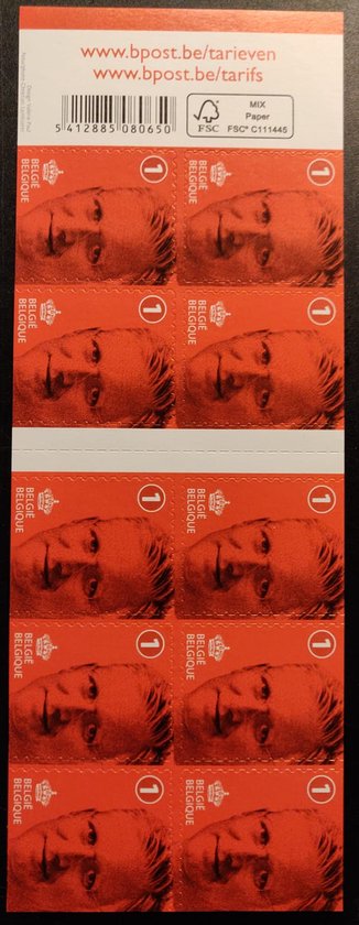 Bpost - 10 postzegels - Tarief 1 - verzending België - Koning Filip | bol