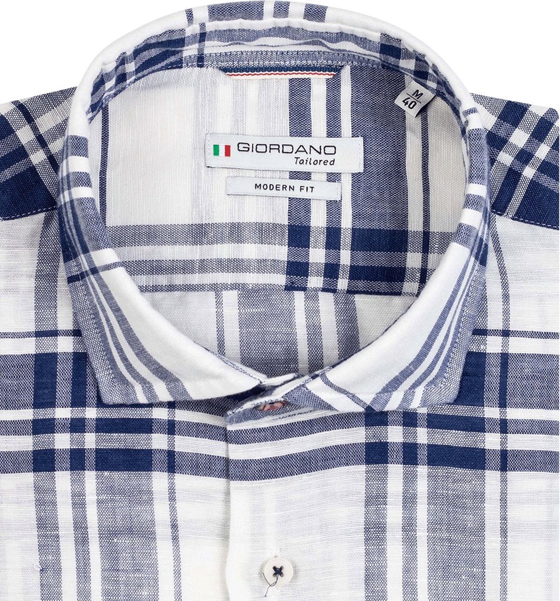 Giordano Lange mouw Overhemd - 317839 Marine (Maat: M) | bol