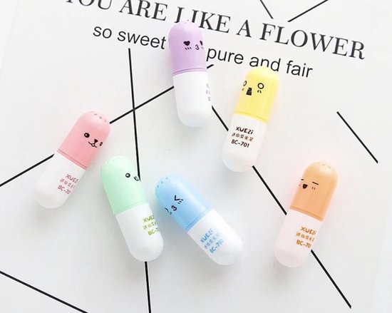 Kawaii - Markeerstiften in de vorm van schattige pilletjes (kawaii ...