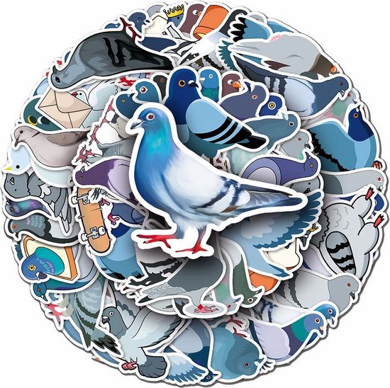 50 stuks stickers postduiven - duiven 3-7 cm | bol.com