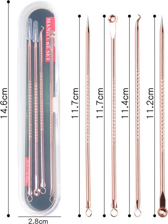 Comedonenlepel set - Mee-eters verwijderen - Blackhead remover ...