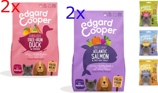 Edgard en Cooper Mix Pack - Puppy - 4x hondenvoer dry 2.5 kg + 3x bites ...