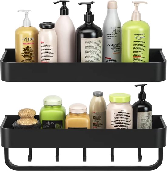 Doucheplank zone boring, zwart, 2 stuks rechts, badkamer kamer, wand ...