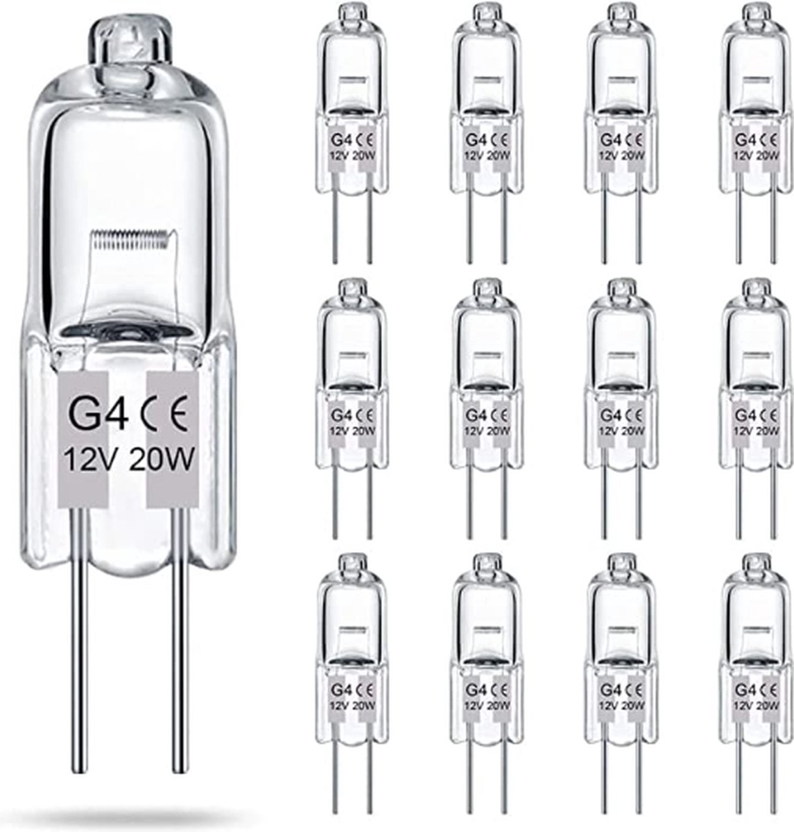 12 x G4 halogeenlamp - Halogeen - 20 watt - 20W - 12V - 12Volt - Lichtbron - 12 stuks... | bol.com