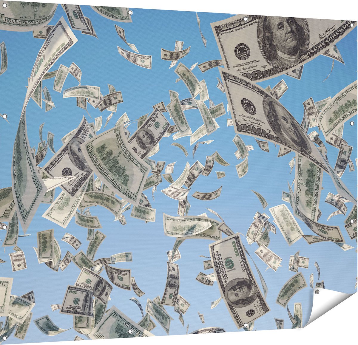 Gards Tuinposter Dollarbiljetten in de Lucht - Geld - 150x120 cm ...